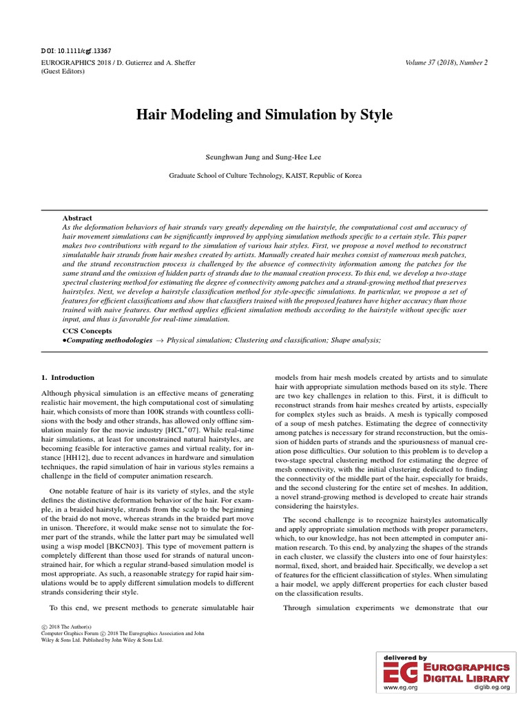 1 - Hair Modeling and Simulation by Style | PDF | Simulation | Cluster ... 1 - Hair Modeling and Simulation by Style | PDF | Simulation | Cluster ...