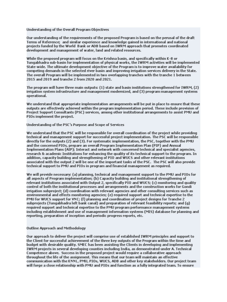 Integrated Water Resource Management Plan | PDF | Water Resources ...