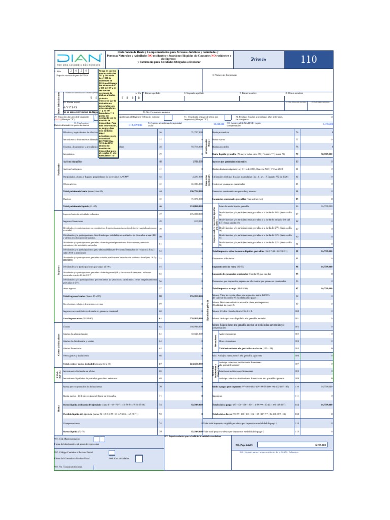 Formulario 110 | Descargar gratis PDF | Impuestos | Dividendo