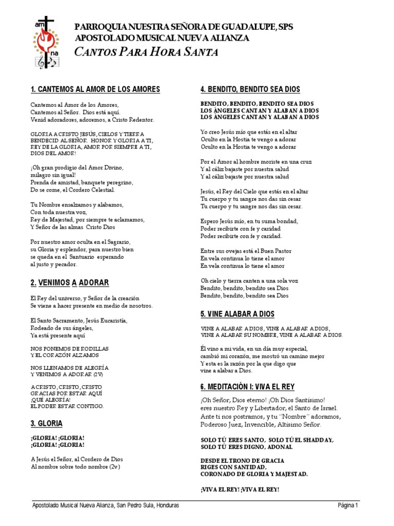 Cantos para Hora Santa | PDF | Cristo (título) | eucaristía