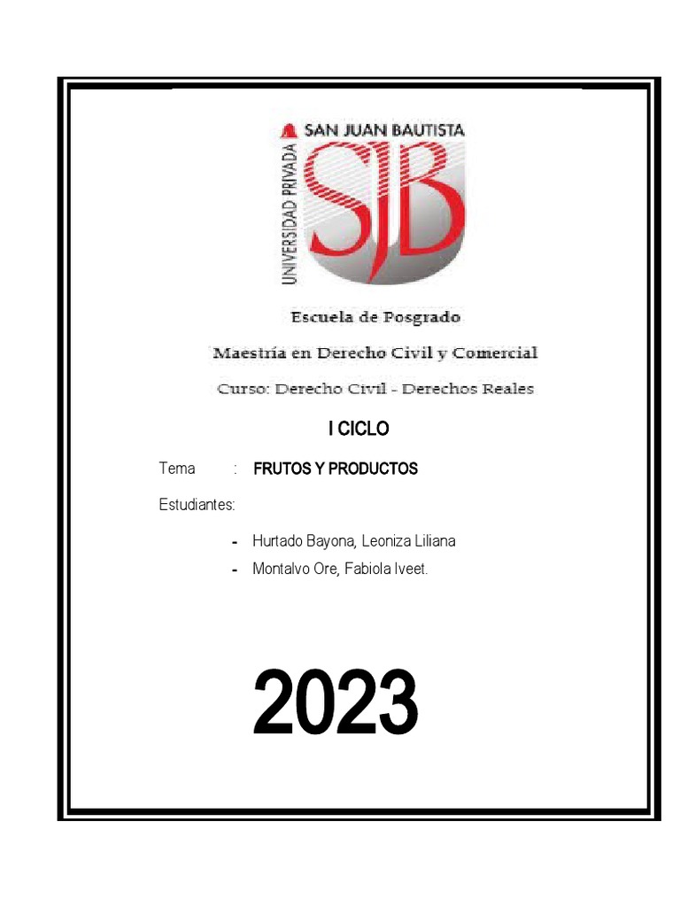 FRUTOS Y PRODUCTOS (Final) | PDF | Propiedad | Pagos