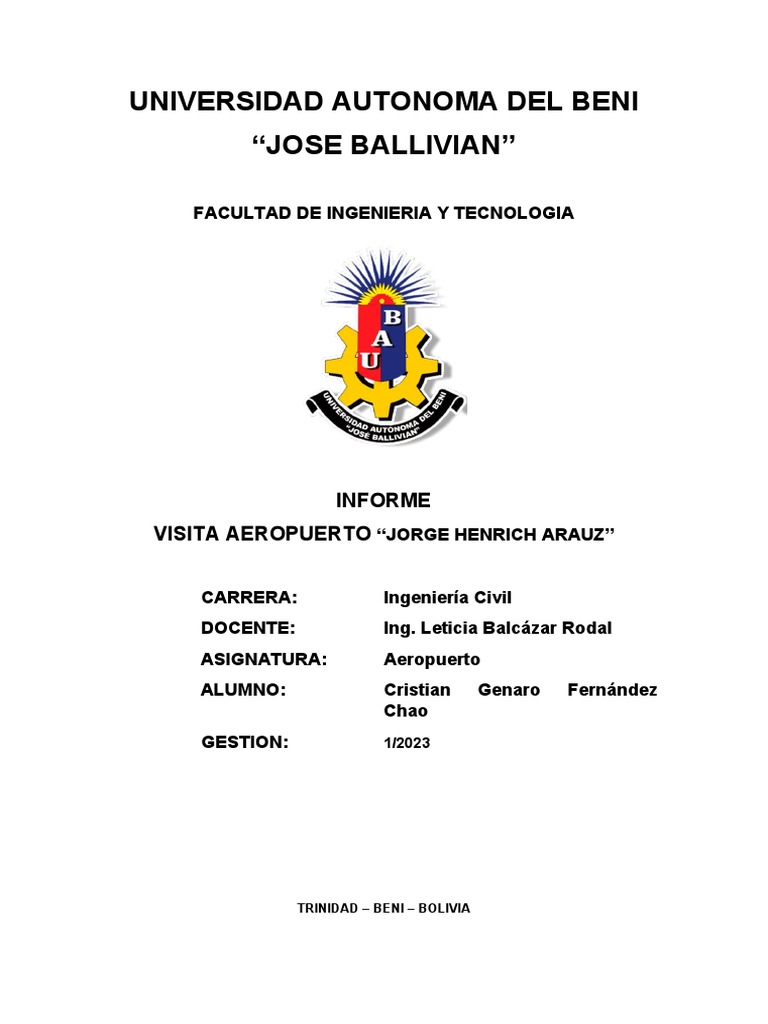 Informe Visita Aeropuerto Trinidad | PDF | Aeropuerto | Aeroespacial