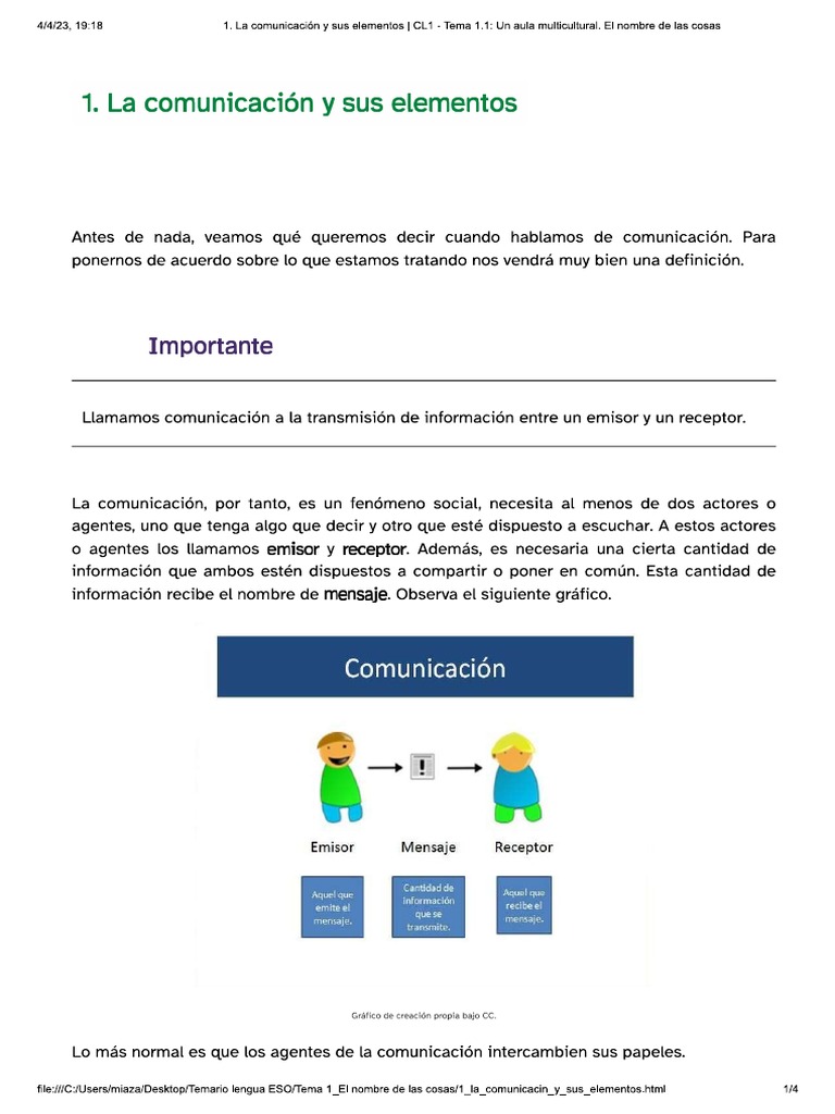 1 La Comunicación y Sus Elementos | PDF