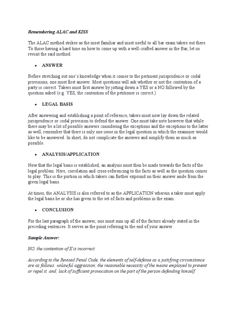 Answer Legal Basis Analysis:Application Conclusion | PDF | Criminal ...
