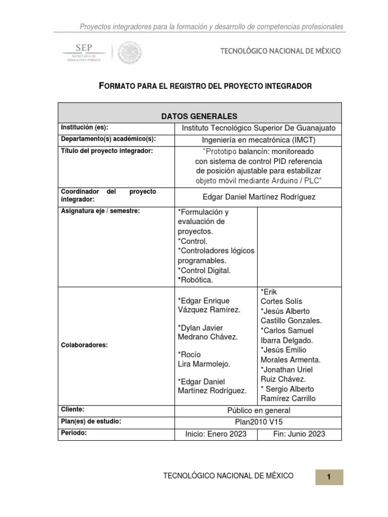 Proyecto Integrador Balancín Con PID | PDF | Red eléctrica | Linealidad