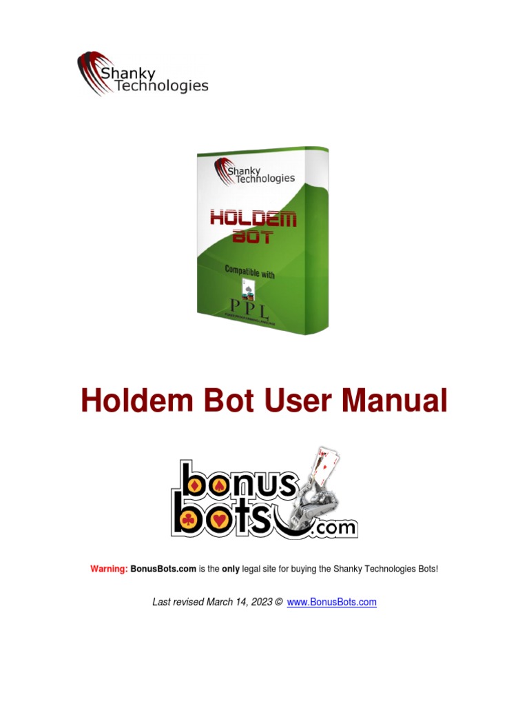Hold em Bot User Manual | PDF | Computer File | Text File