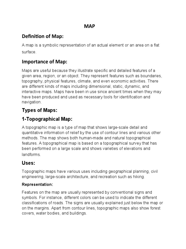Types and Importance of Maps for Class 5 | PDF | Topography | Map