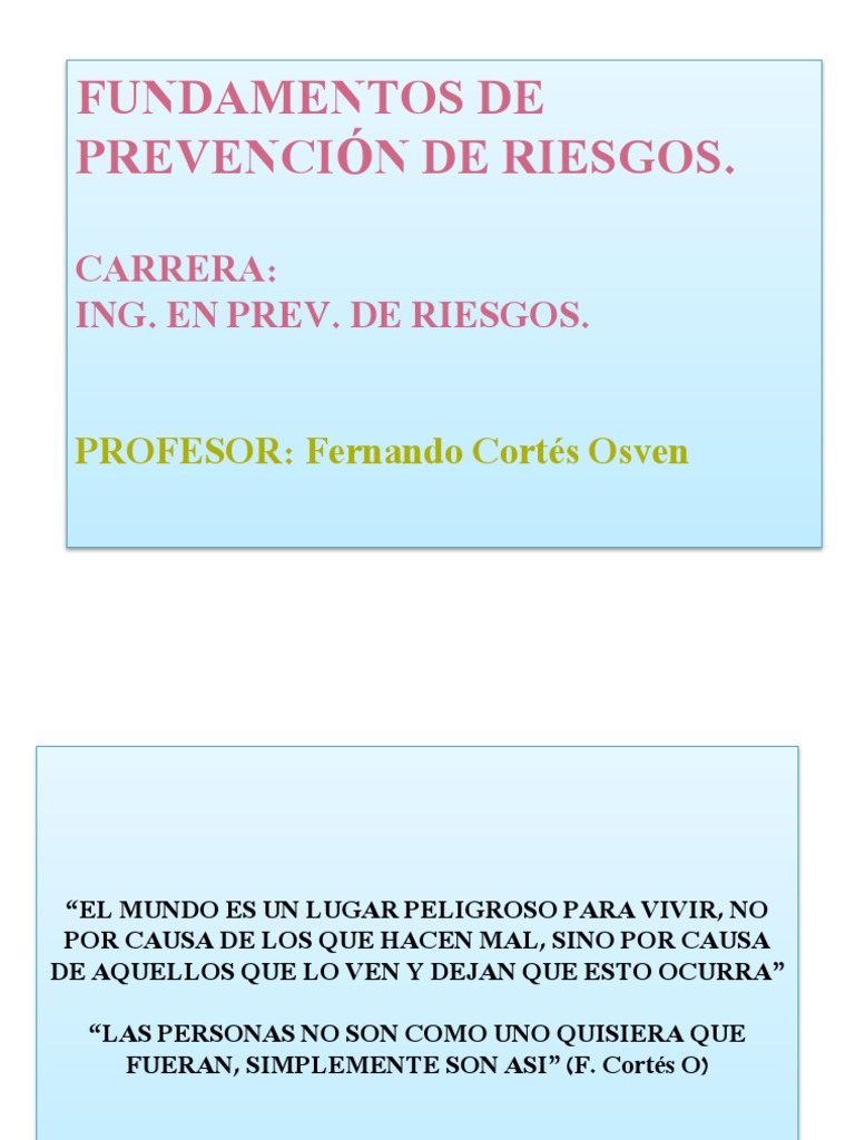 Unidad 1 Historia de La Prev. de Riesgos | PDF