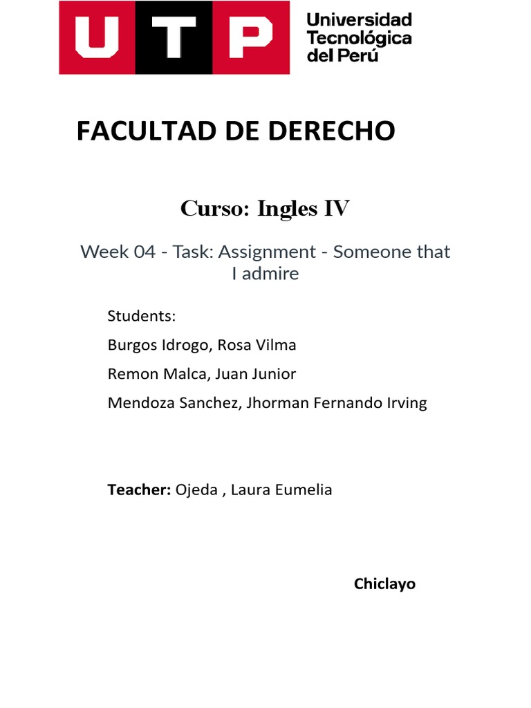 Week 04 - Task Assignment - Someone That I Admire | PDF