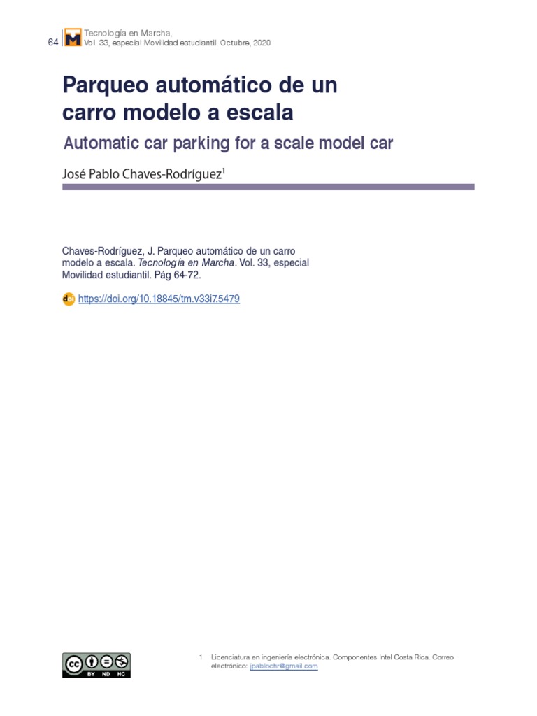 Parqueo Automático de Un Carro Modelo A Escala: Automatic Car Parking For A Scale Model Car ...