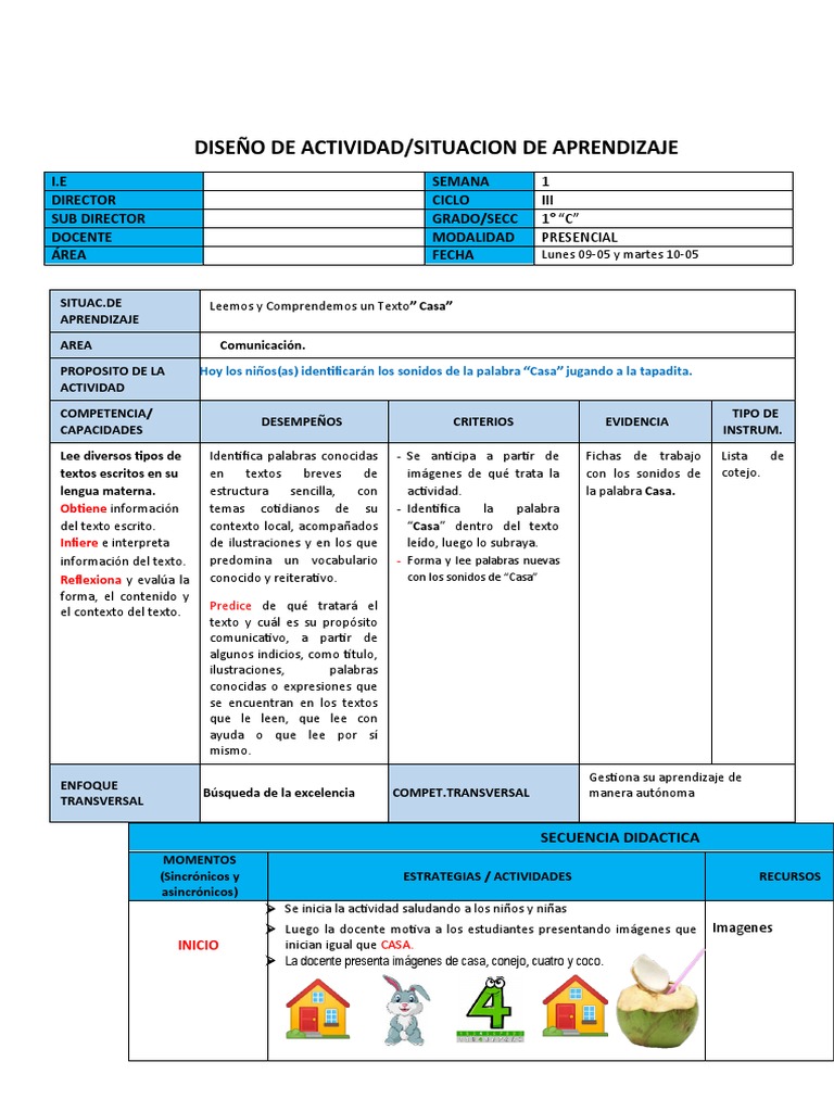 Sesion 1° 09-05 Comuni | PDF | Palabra | Aprendizaje Sesion 1° 09-05 Comuni | PDF | Palabra | Aprendizaje