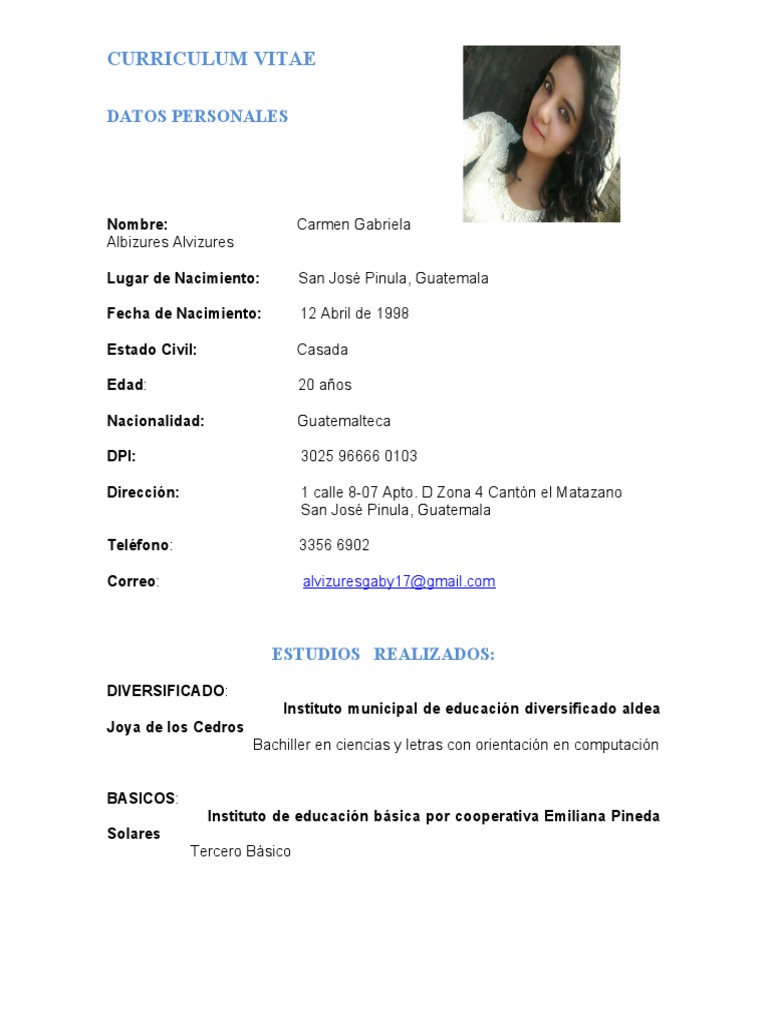 Curriculum Vitae Gaby | PDF
