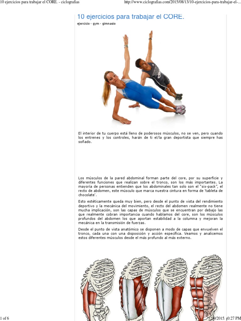10 Ejercicios para Fortalecer el Core | PDF | Abdomen | Músculo
