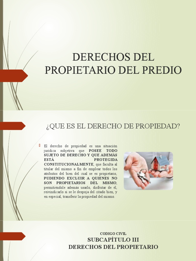 Derechos Del Propietario Del Predio | PDF | Propiedad | Justicia