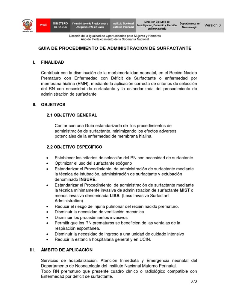 Guía de Procedimientos Del Departamento en Neonatología INMP 2022 ...