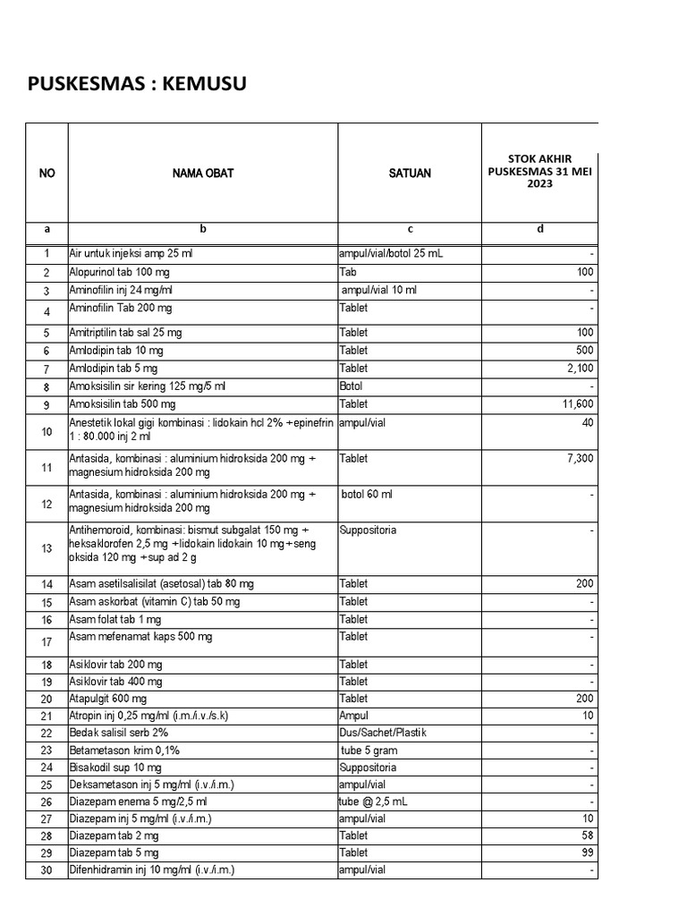 Format RKO Dan RKBMHP 2024.xlsx KEMUSU | PDF | Medical Treatments ...