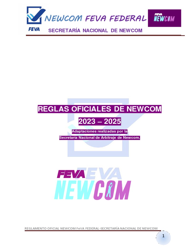 REGLAMENTO OFICIAL NEWCOM FeVA FEDERAL 2023 2025 | PDF | Árbitro | Defensor (Asociación de Fútbol)