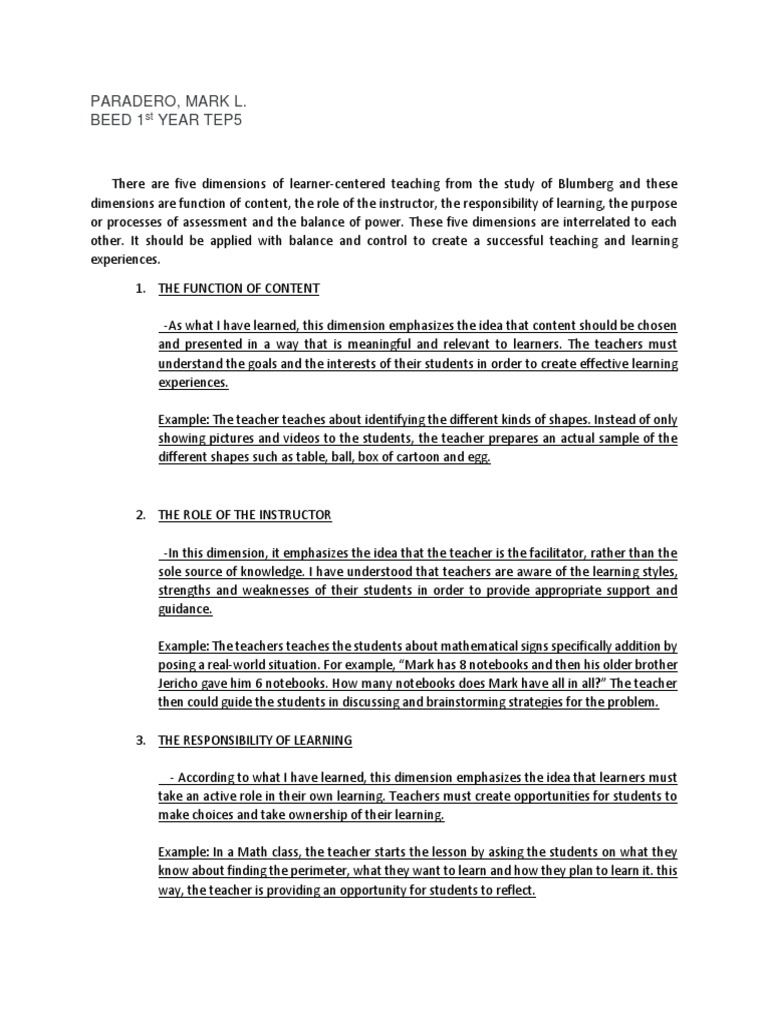 There Are Five Dimensions of Learner | Download Free PDF | Teachers ...