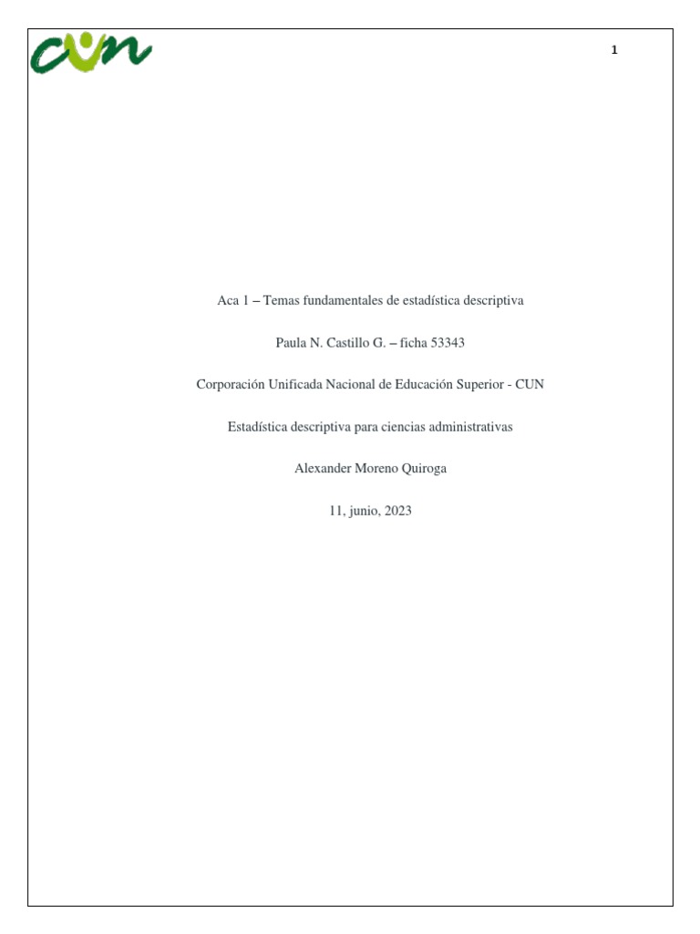Aca 1 | PDF | Estadísticas | Science