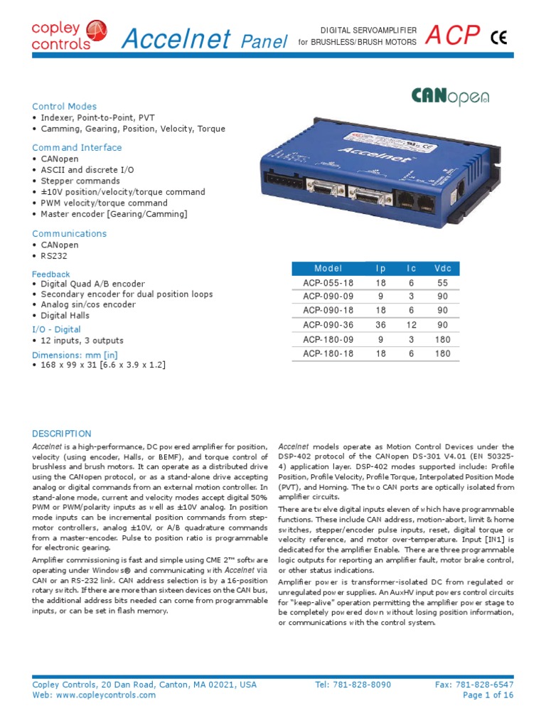 Accelnet Panel ACP | PDF | Amplifier | Power Supply
