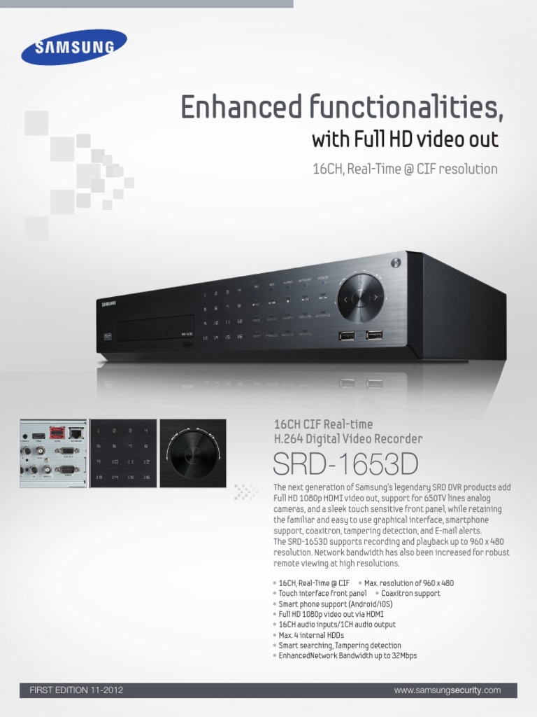 srd-1653d Datasheet | PDF | Video | Hdmi