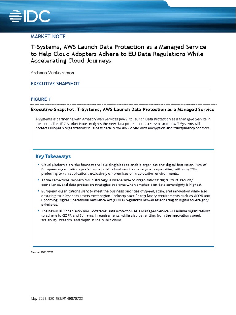 IDC Report On AWS Managed Data Protection 1675199631 | PDF | Cloud ...