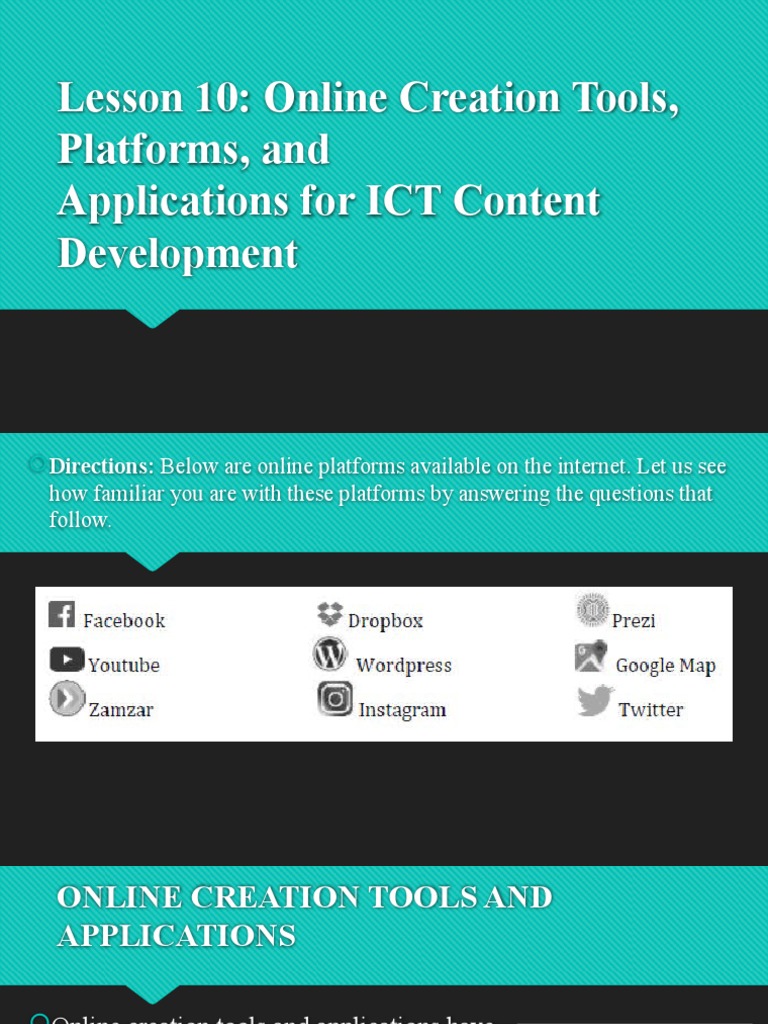 Online Tools & Platforms for ICT | PDF | Application Software | World Wide Web