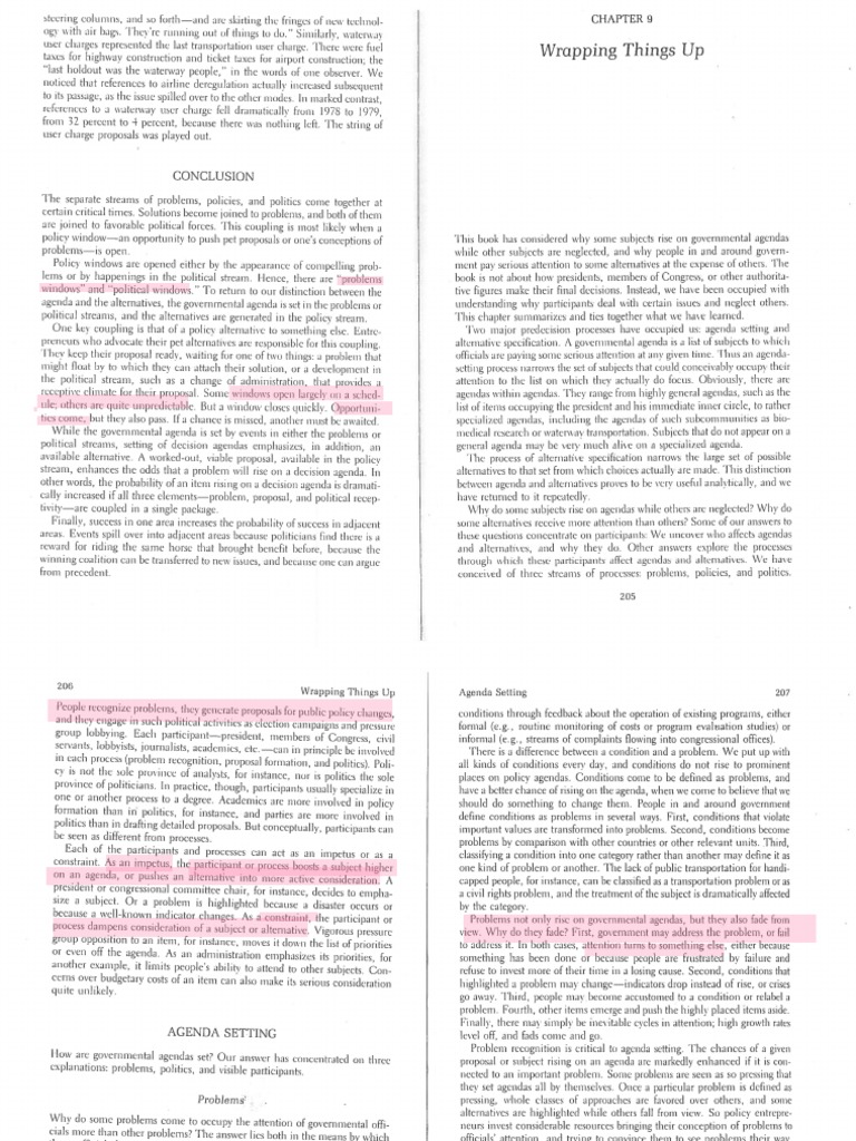 Kingdon - Wrapping Things Up - Agendas, Alternatives, and Public Policies - 1995 | PDF
