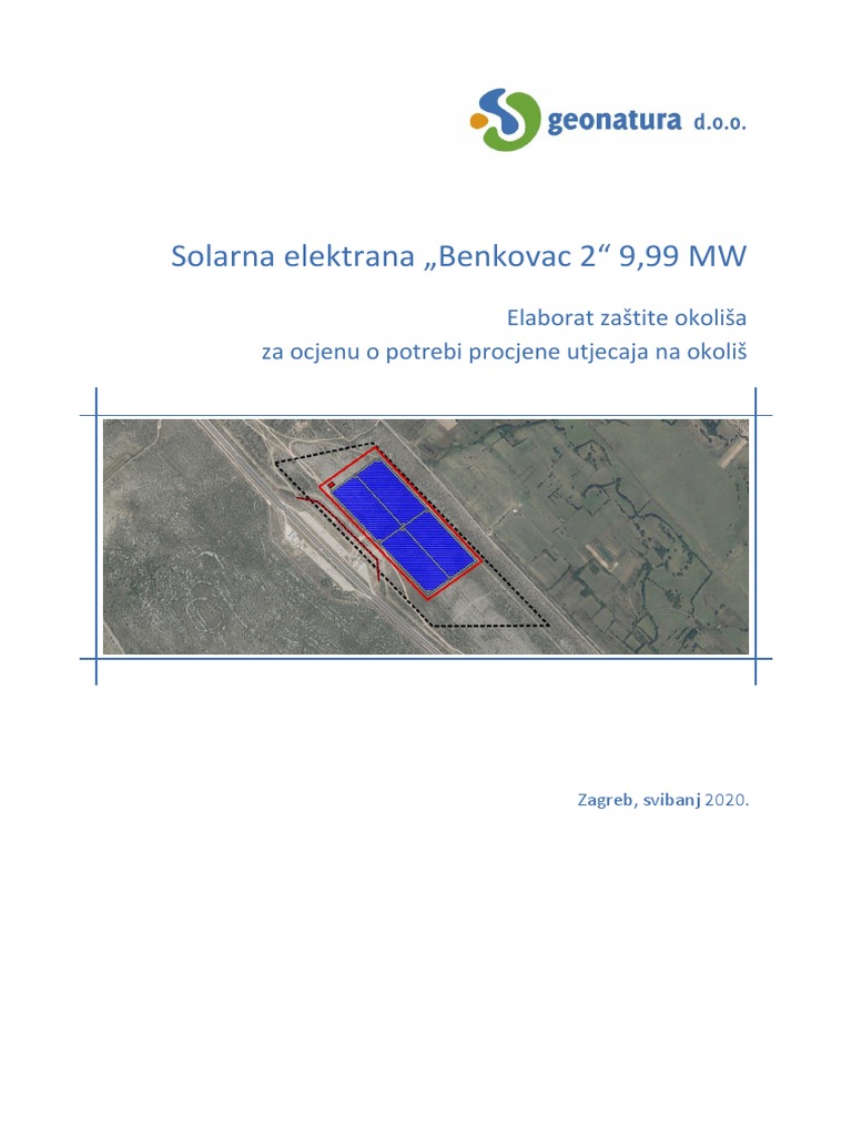 Elaborat ZZS SE Benkovac 2 | PDF