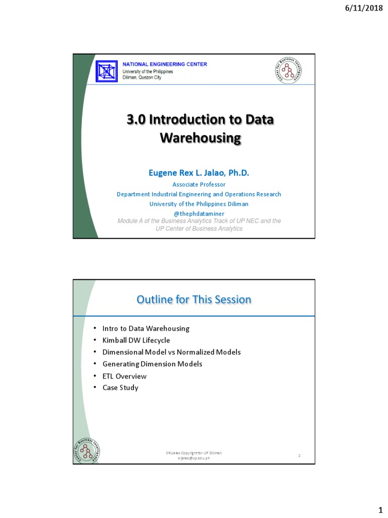 3.0 Intro To Data Warehousing | PDF | Data Warehouse | Business Intelligence