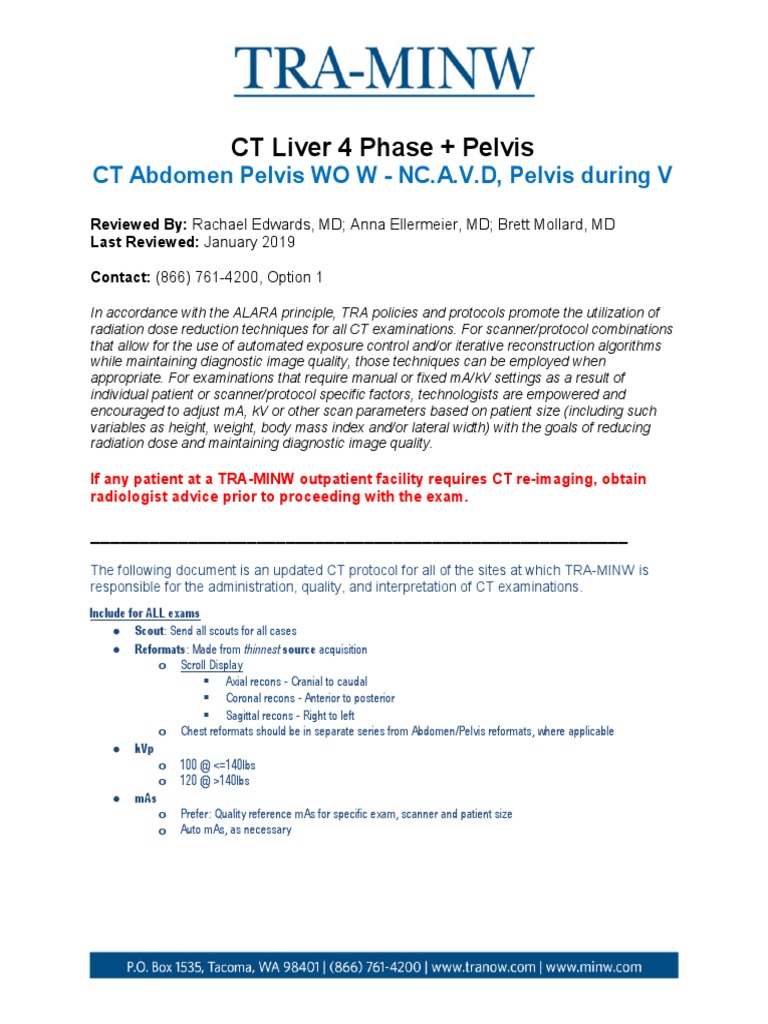 CT Liver and Pelvis Protocol Guide | PDF | Ct Scan | Medical Specialties