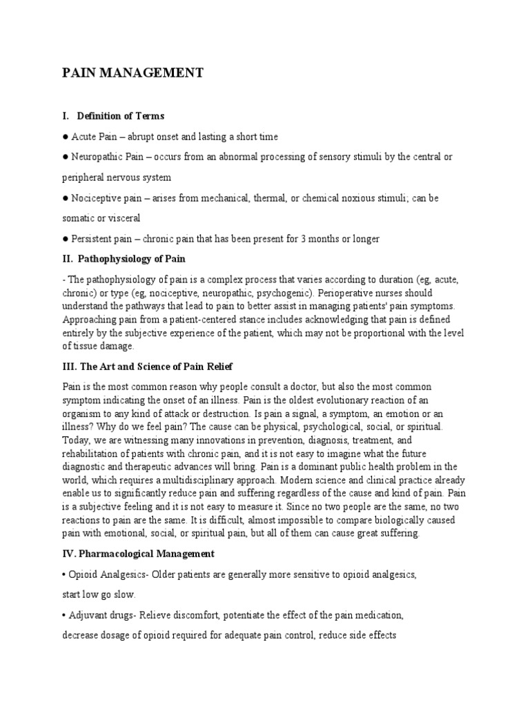 Pain Management | PDF | Pain | Pain Management