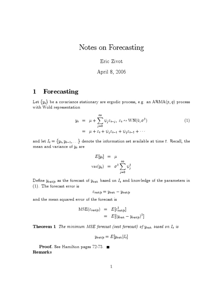 Forecasting | PDF | Errors And Residuals | Mean Squared Error