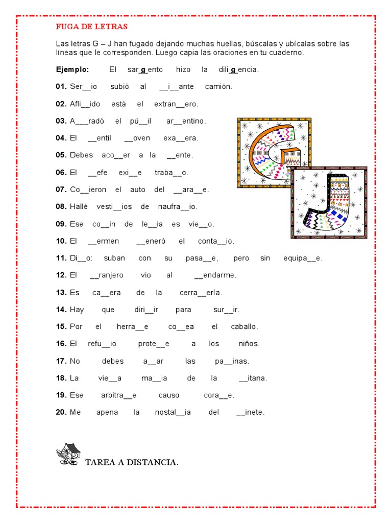 Fuga de Letras: Tarea A Distancia | PDF