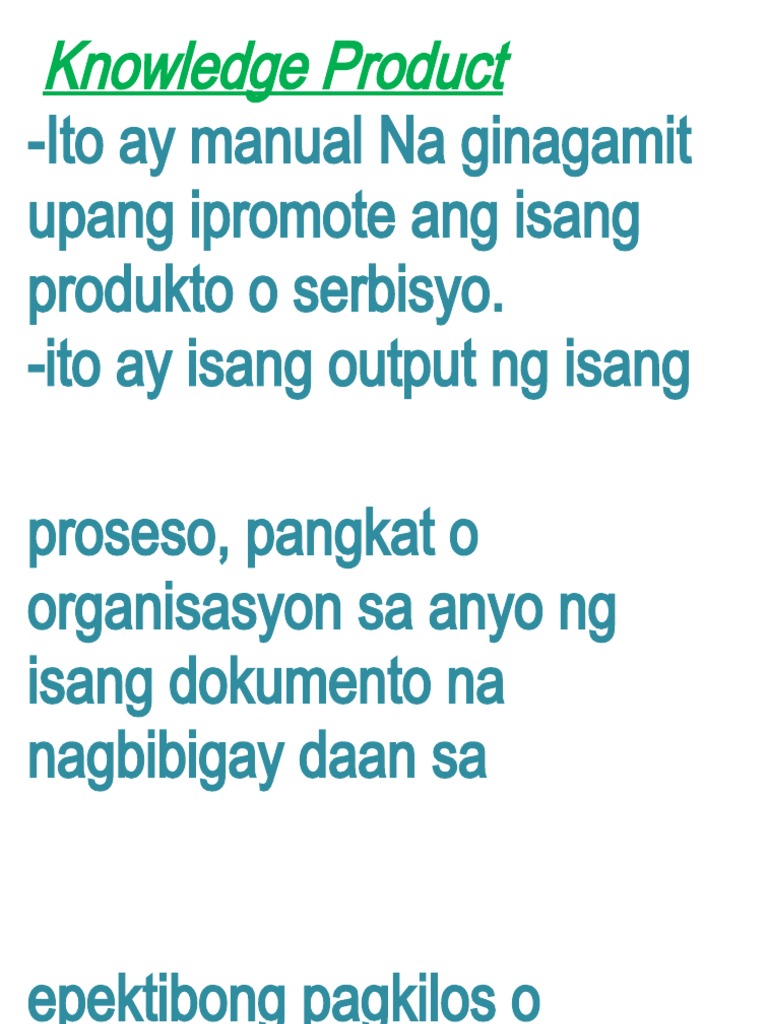 Knowledge Product | PDF