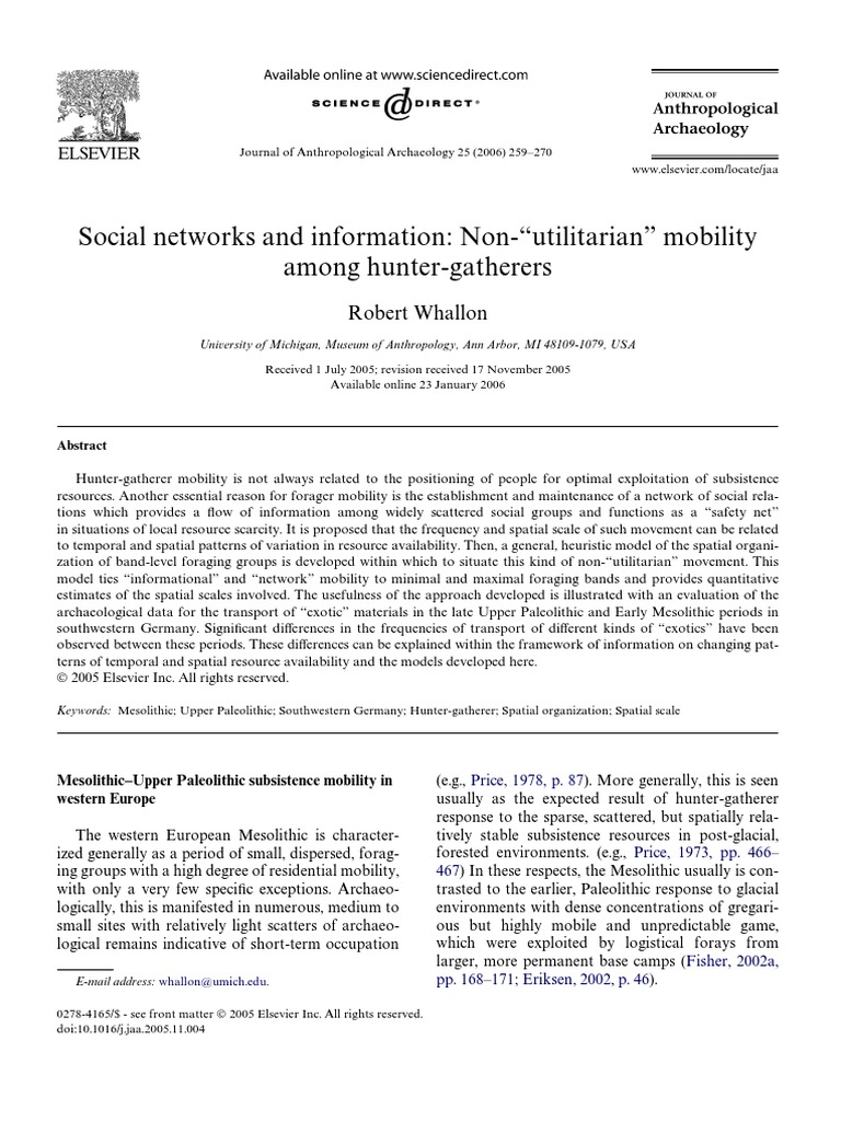 Whallon 2006 | Download Free PDF | Hunter Gatherer | Paleolithic