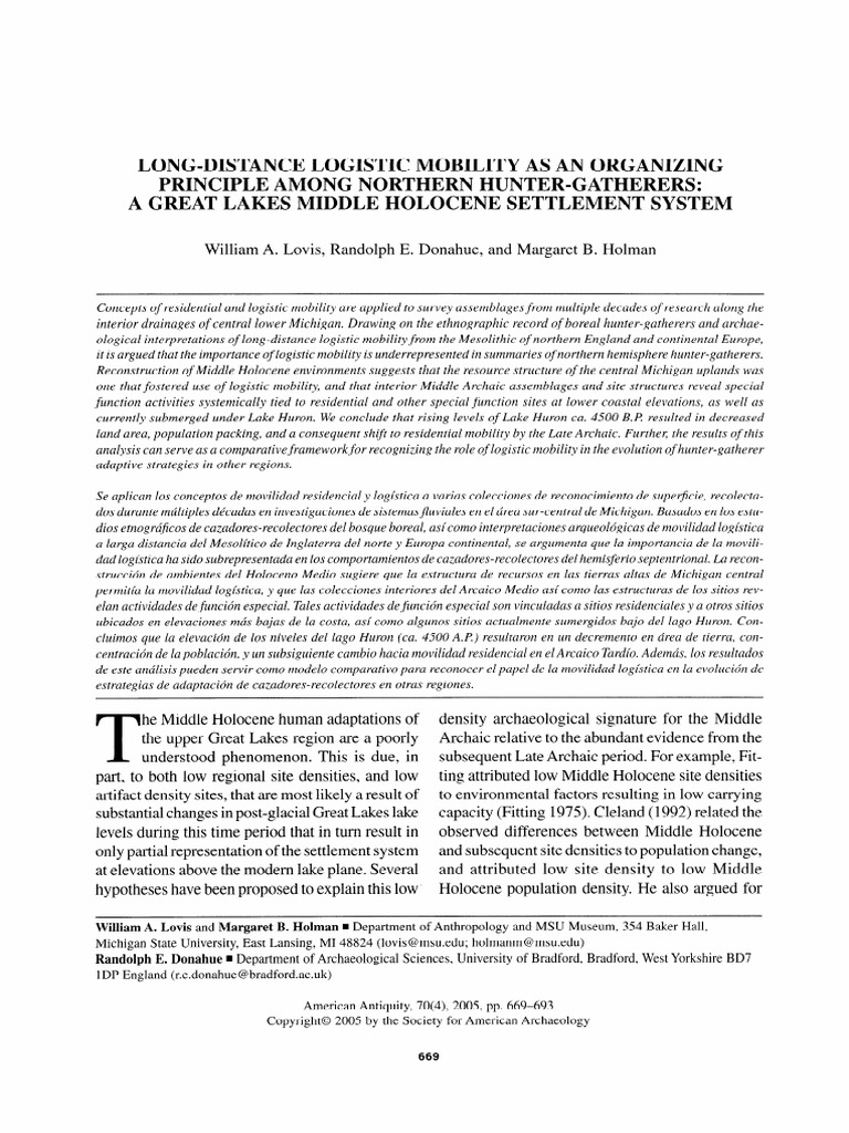 Lovis Et Al Long Distance Mobility | PDF | Physical Geography | Earth ...