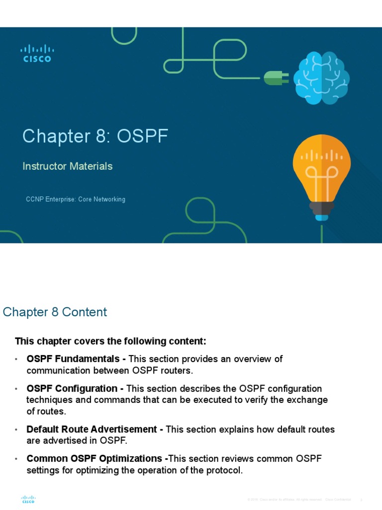Encor Chap 8 Ospf | PDF | Osi Protocols | Computer Standards