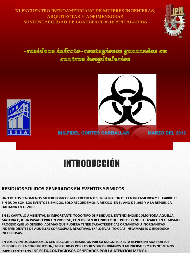 Residuos Infecto-Contagiosos Generados en Centros Hospitalarios | PDF | Residuos | Laboratorios