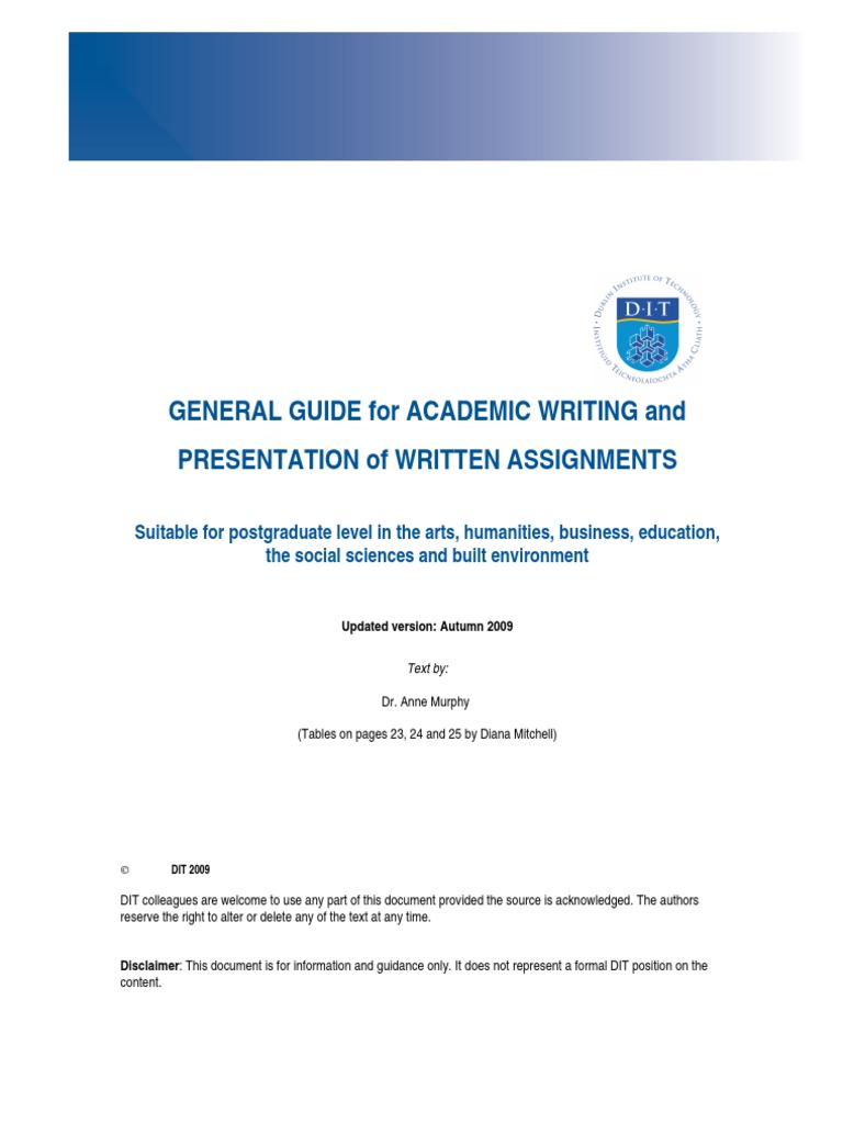 Academic Writing Guide 2009 | PDF