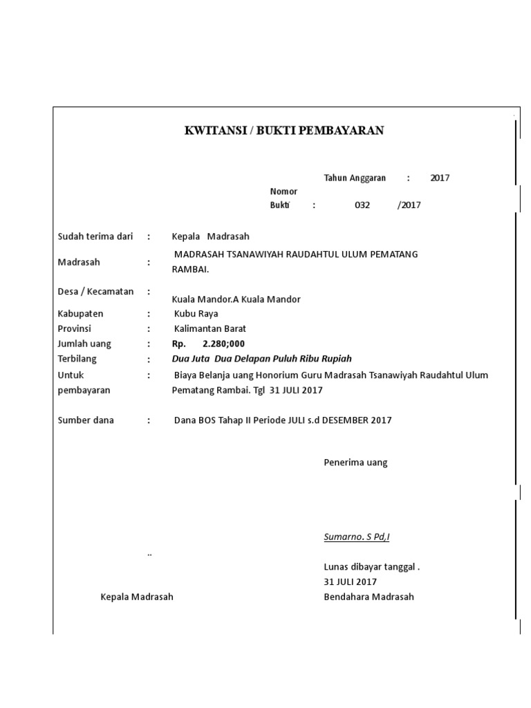 9 - KWITANSI Dan Nota GURU | PDF