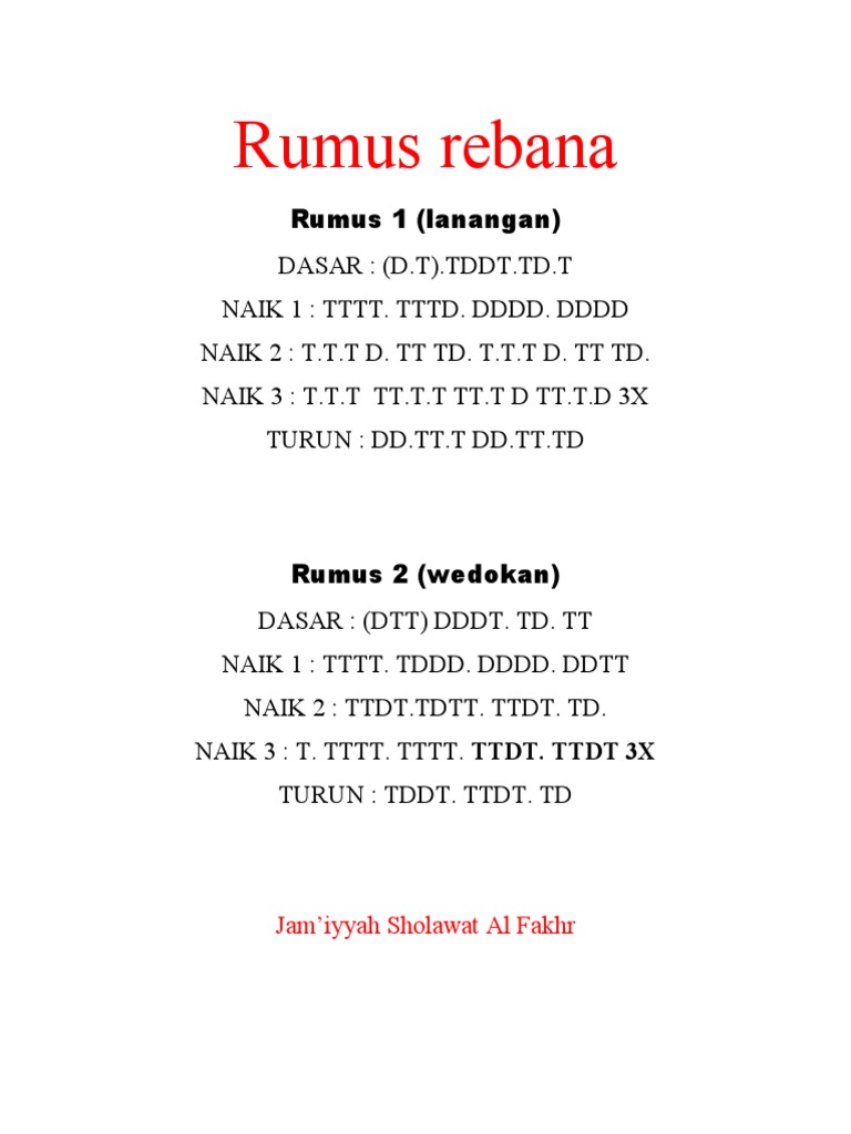 Rumus Dasar dan Pukulan Rebana | PDF