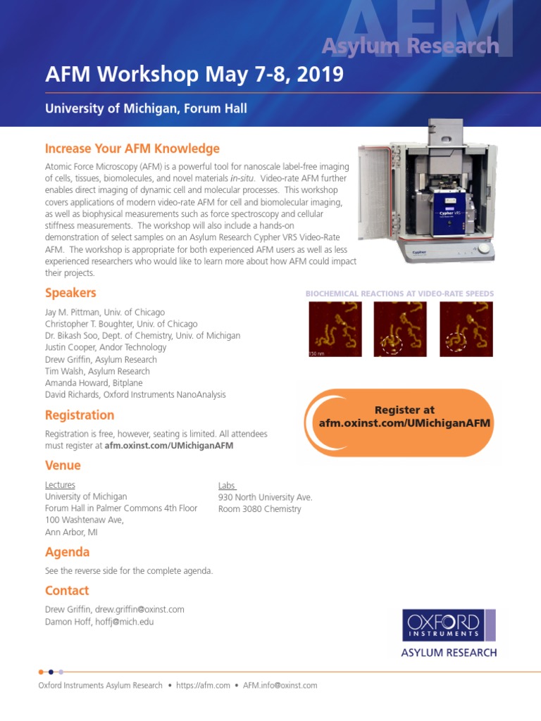 AFM Workshop: Video-Rate Imaging Insights | PDF | Atomic Force ...