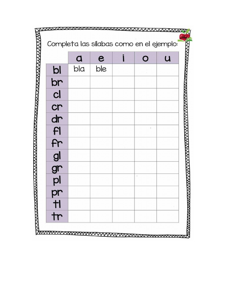 Cartilla Silabas Trabadas | PDF