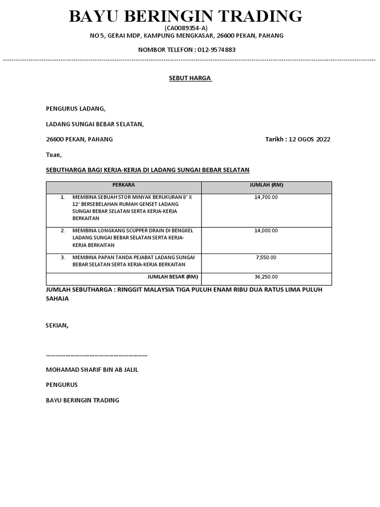 Quotation Lsbs | PDF