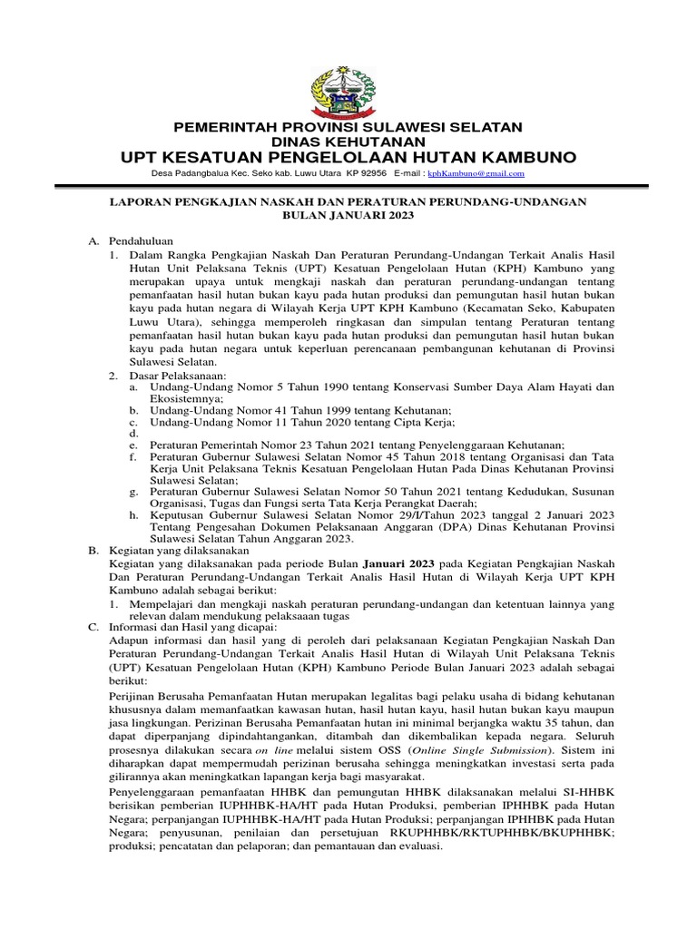 Permen LHK Nomor 77 Tahun 2019 “PEMANFAATAN HASIL HUTAN BUKAN KAYU PADA ...