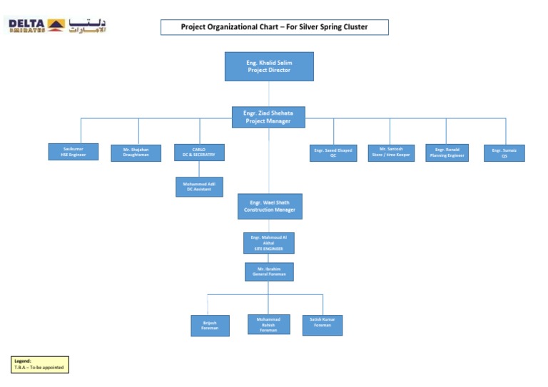 Project Organizational Chart - For Silver Spring Cluster | PDF