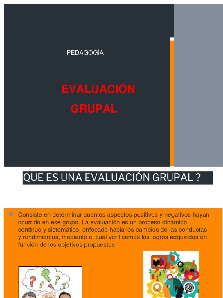 Evaluación Grupal | PDF | Evaluación | Enseñando