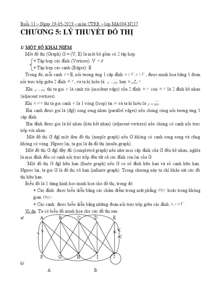 Buoi 11 - Ngay 19-05-2023 - Mon Cau Truc Roi Rac - MA004.N217 | PDF