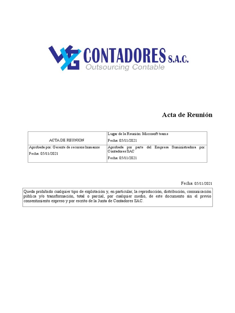 Acta Trabajo Final | PDF | Contabilidad